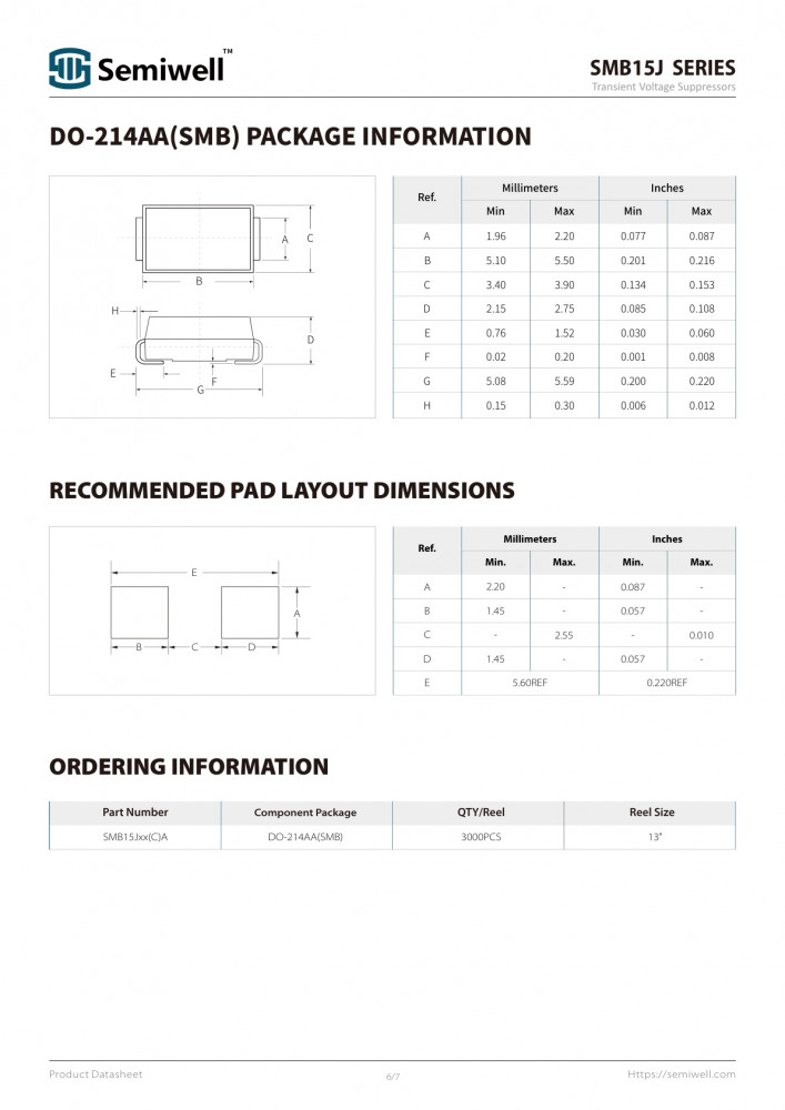 Semiwell SMB15J60CA datasheet page 6