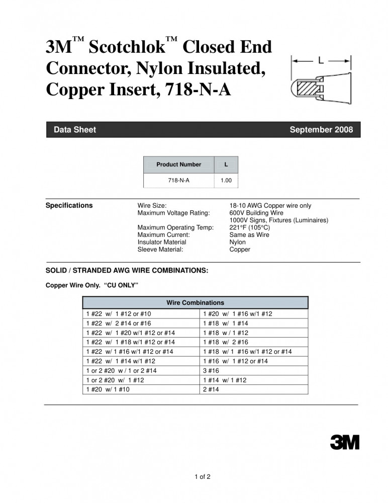 3M 718-N-A datasheet page 1