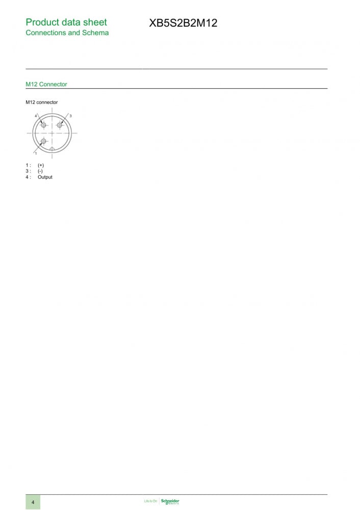 XB5S2B2M12 technical document page 4