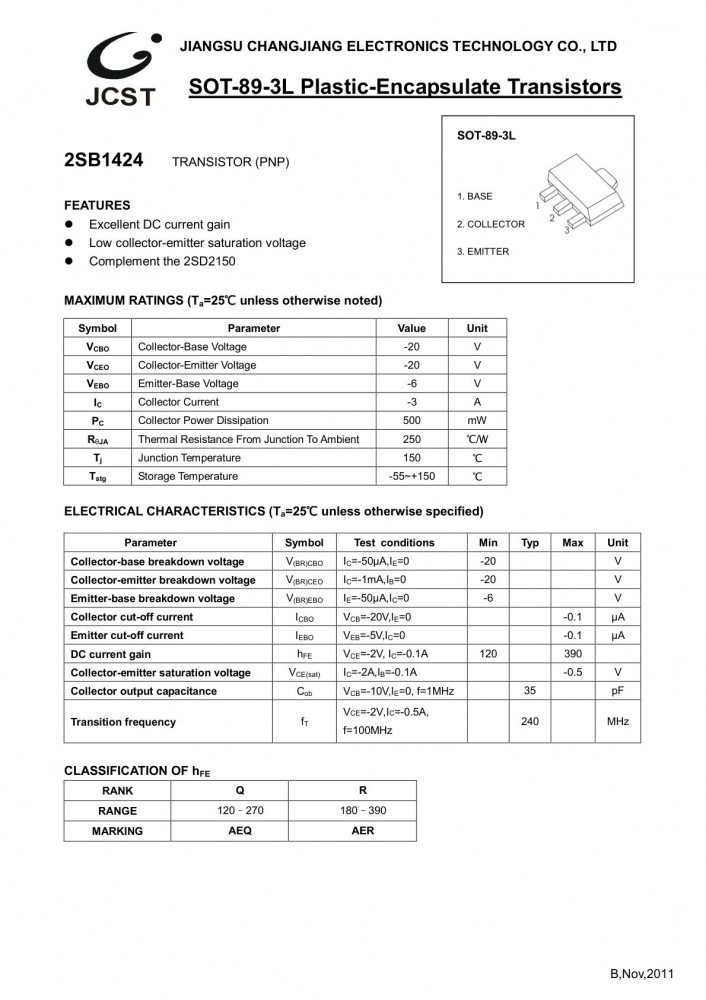 2SB1424 datasheet page 1