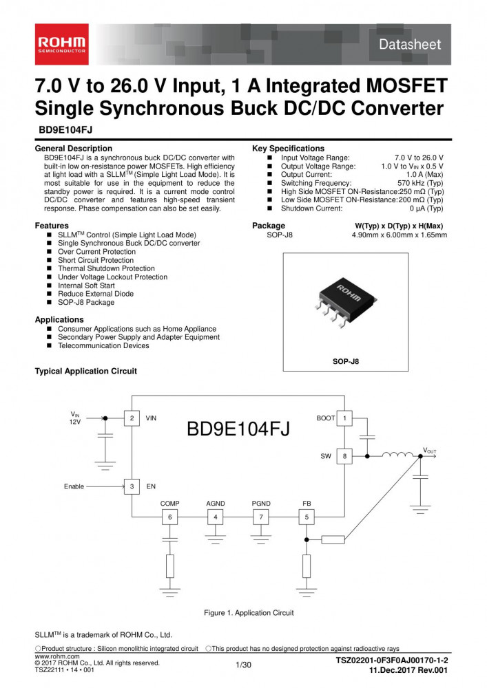 BD9E104FJ-E2 datasheet page 1