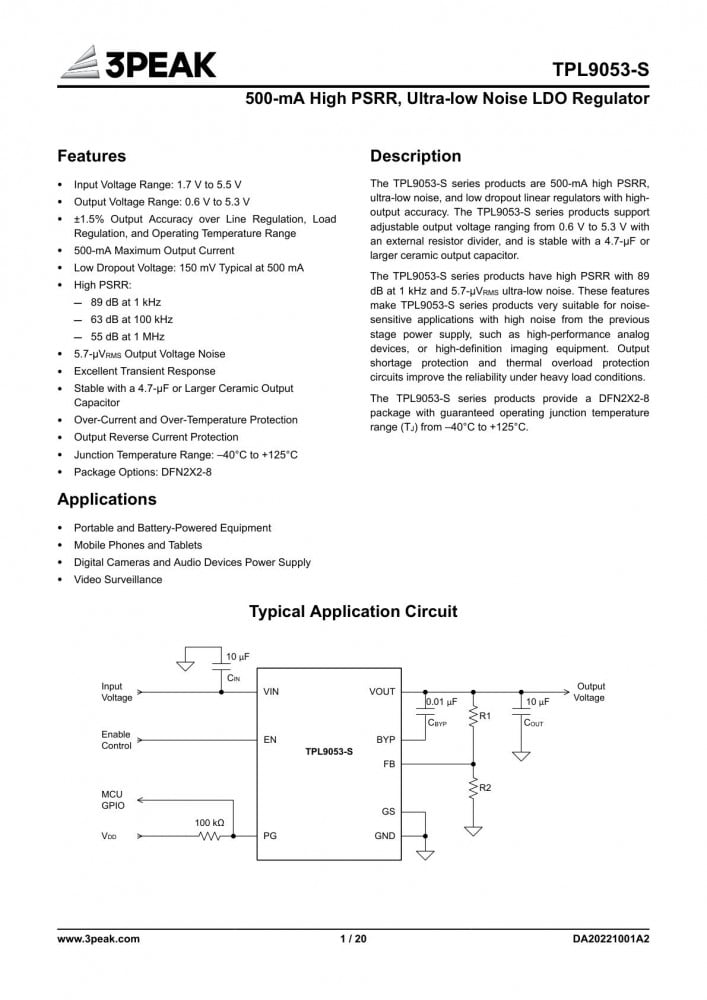 TPL9053AD-DF4R-S datasheet page 1
