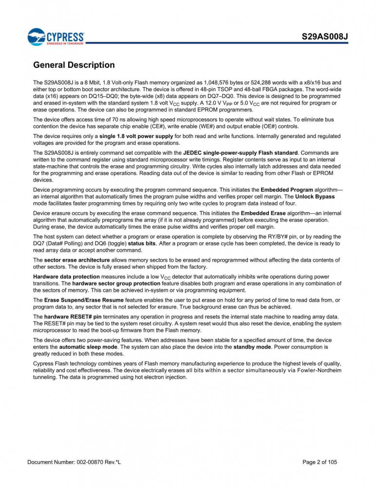 S29AS008J datasheet page 3