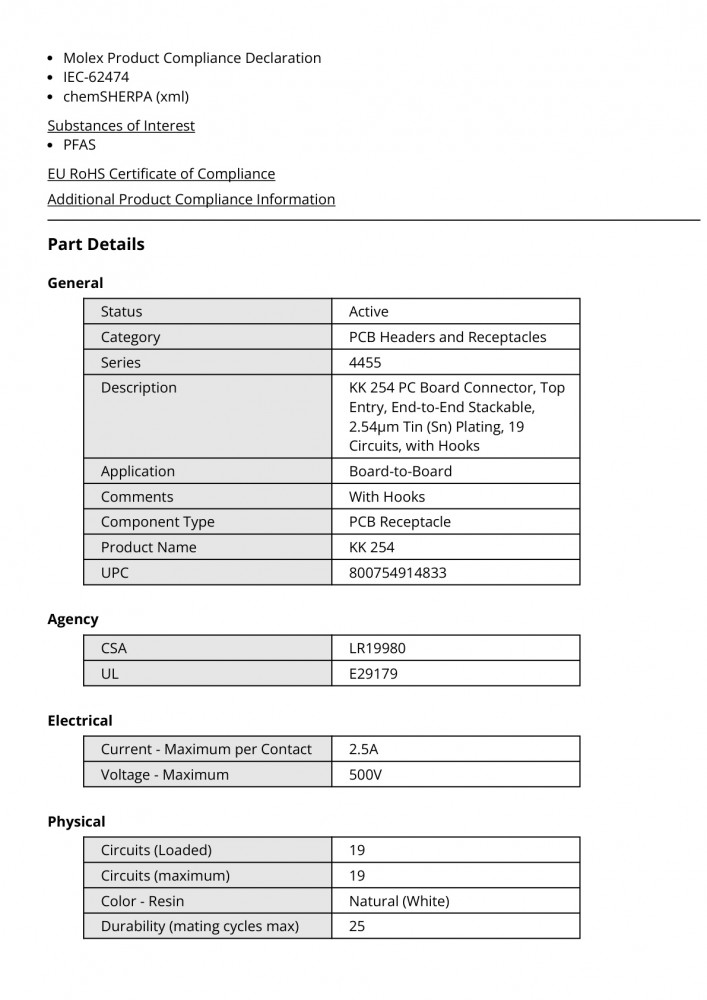 MOLEX 22022195 technical drawing, page 2