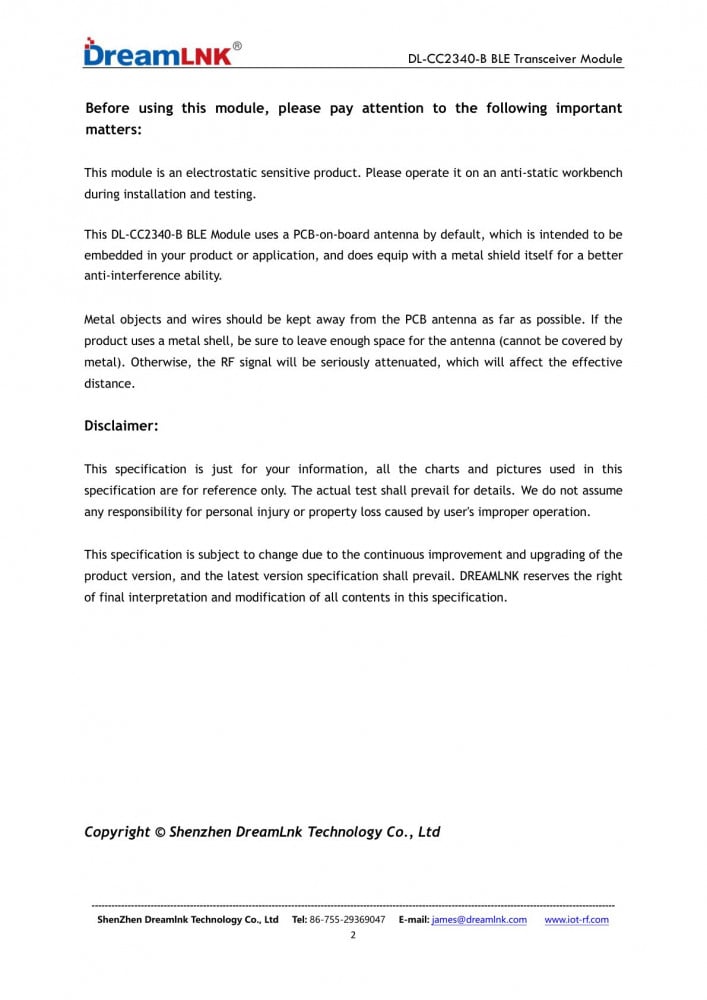 DL-CC2340-B document page 2