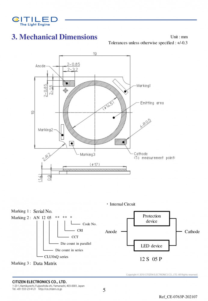CITIZEN CLU03Q-1205E1 datasheet page 5