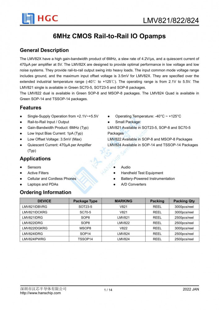 LMV824IDRG datasheet page 1