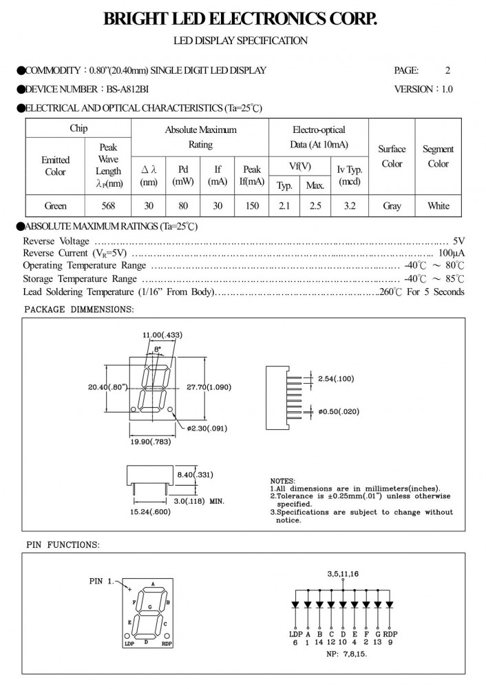 BS-A812BI technical document page 1