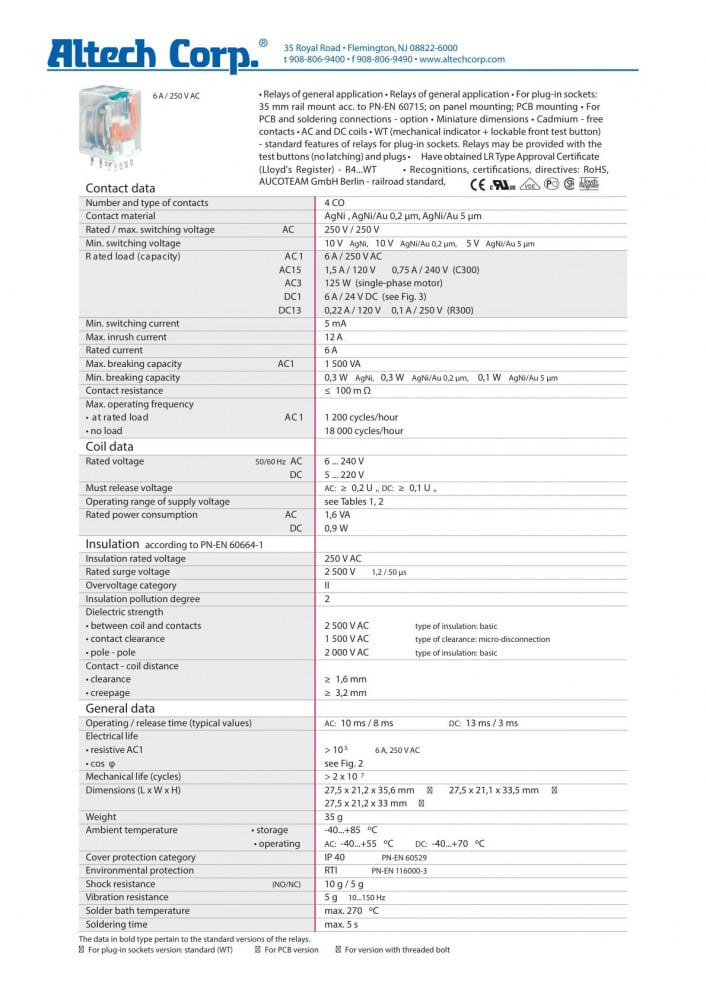 Altech GS4 technical document page 1