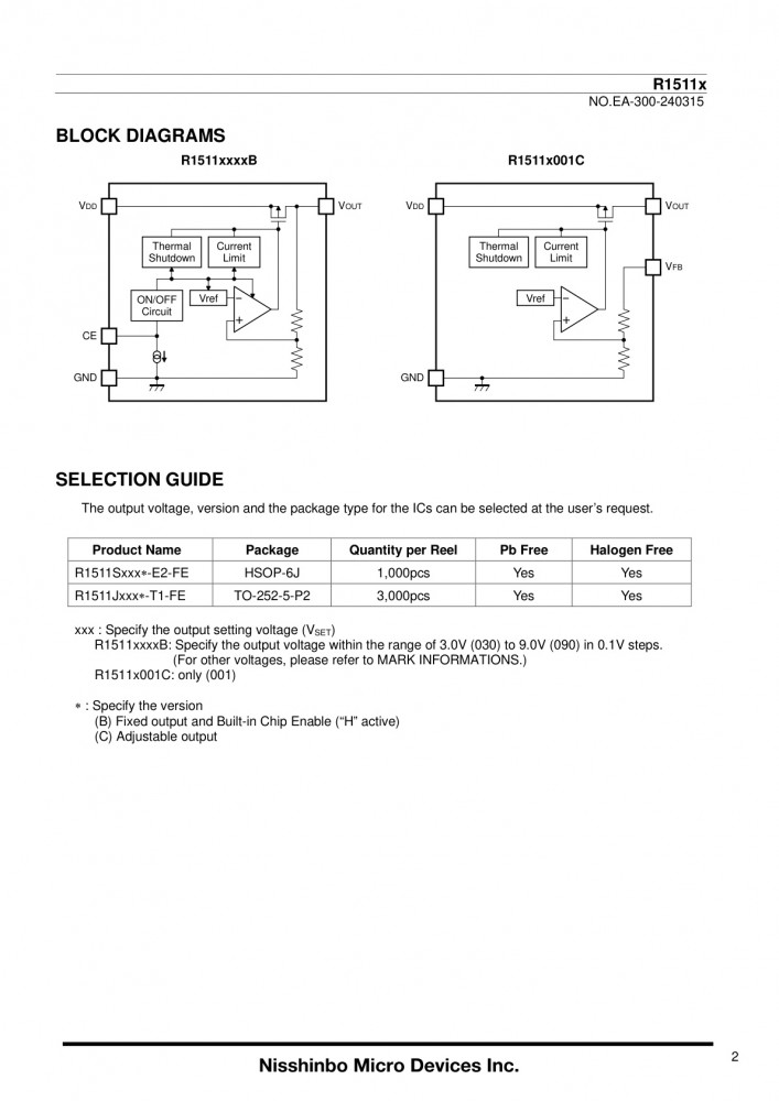 R1511 datasheet page 2