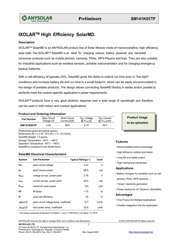 SM141K05TF technical document page 1