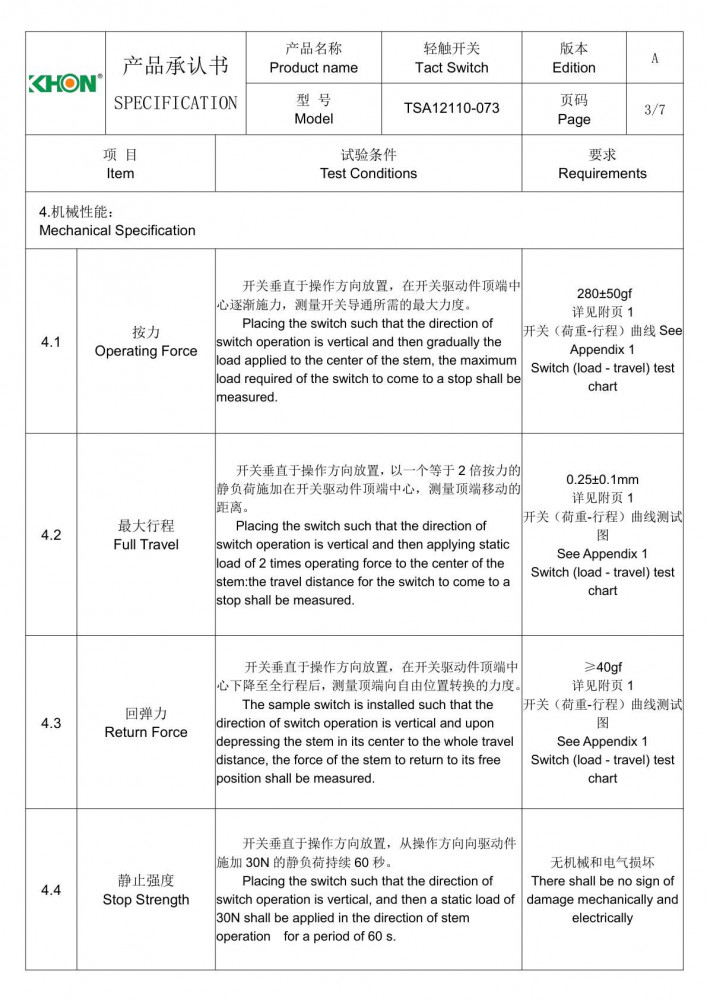 TSA12110-073B512BA specification page 4