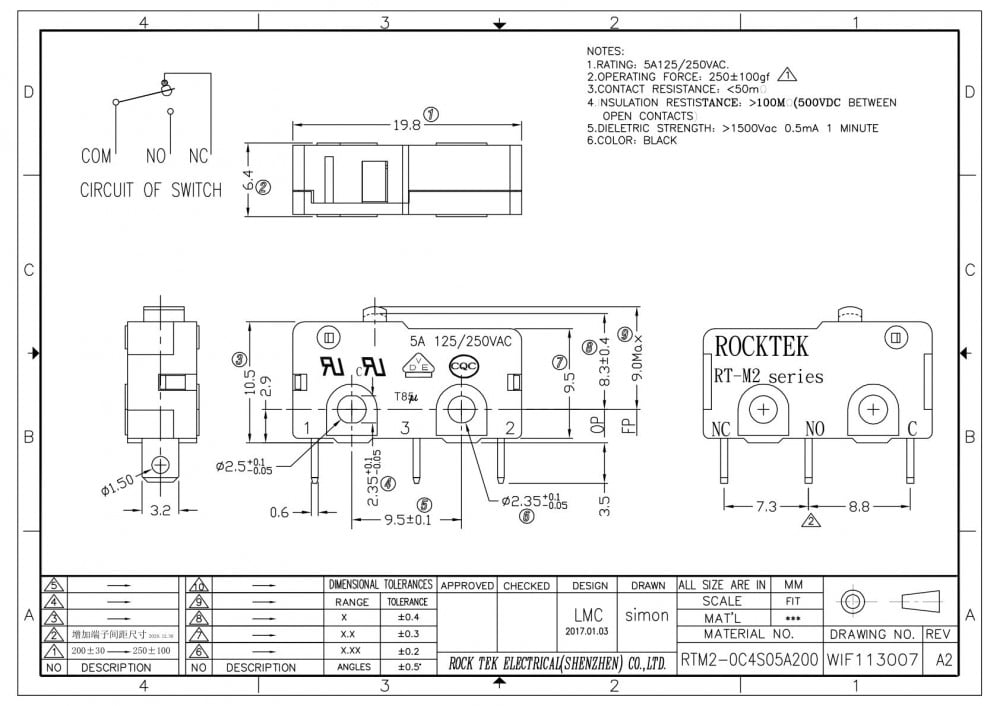 RTM2-0C4S05A200 technical document preview