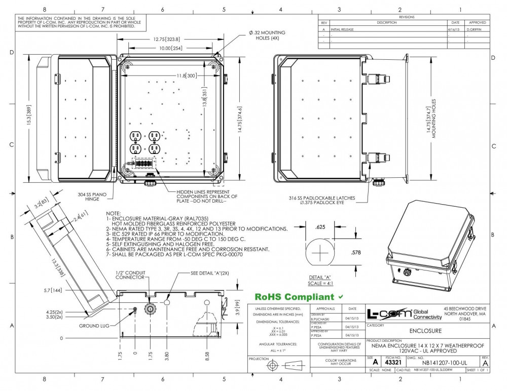 L-com NB141207-100-UL technical document page
