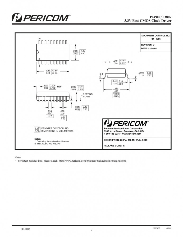 PI49FCT3807BQEX datasheet page 7