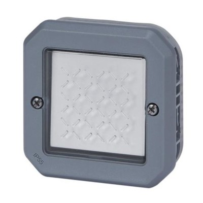 Plexo - 1 gang 2-way switch 16AX - Grey mechanism - IP55 IK08 outdoor-rated - 250V AC 16A screwed terminals for sale