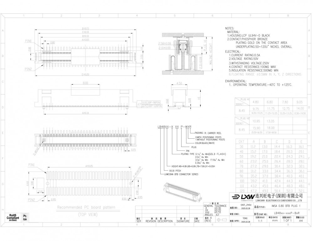 LXWCONN LB4868 drawing page 1