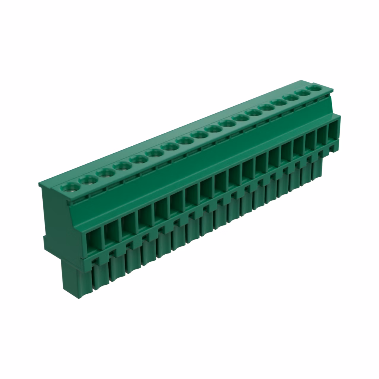 3.50mm Pitch Eurostyle Vertical Plug, with Reverse Imprinting, Rear Wire  Entry, Green Housing, Gold (Au) Plated, 18 Circuits for sale