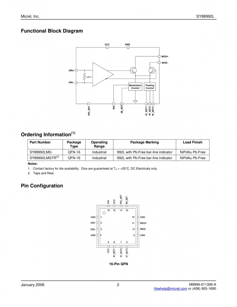 SY88992LMG datasheet page 2
