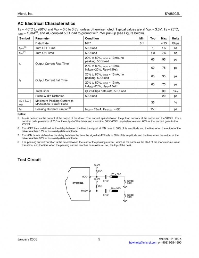 SY88992LMG datasheet page 5