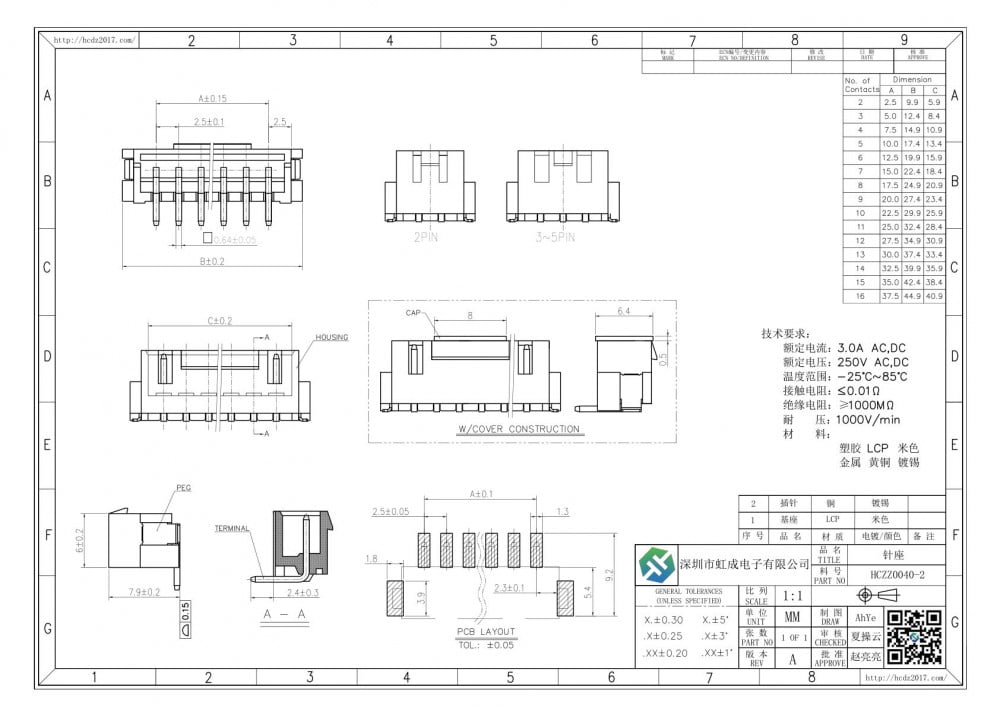 HCZZ0040-2 technical drawing