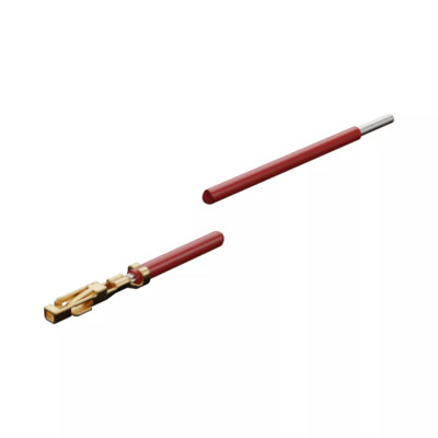 Pre-Crimped Lead iGrid-Female-to-Pigtail, Gold (Au) Plating, 75.00mm Length, 22 AWG, Red for sale