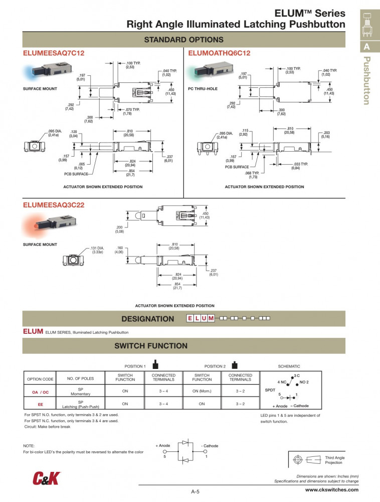 C&K ELUM series datasheet page 2