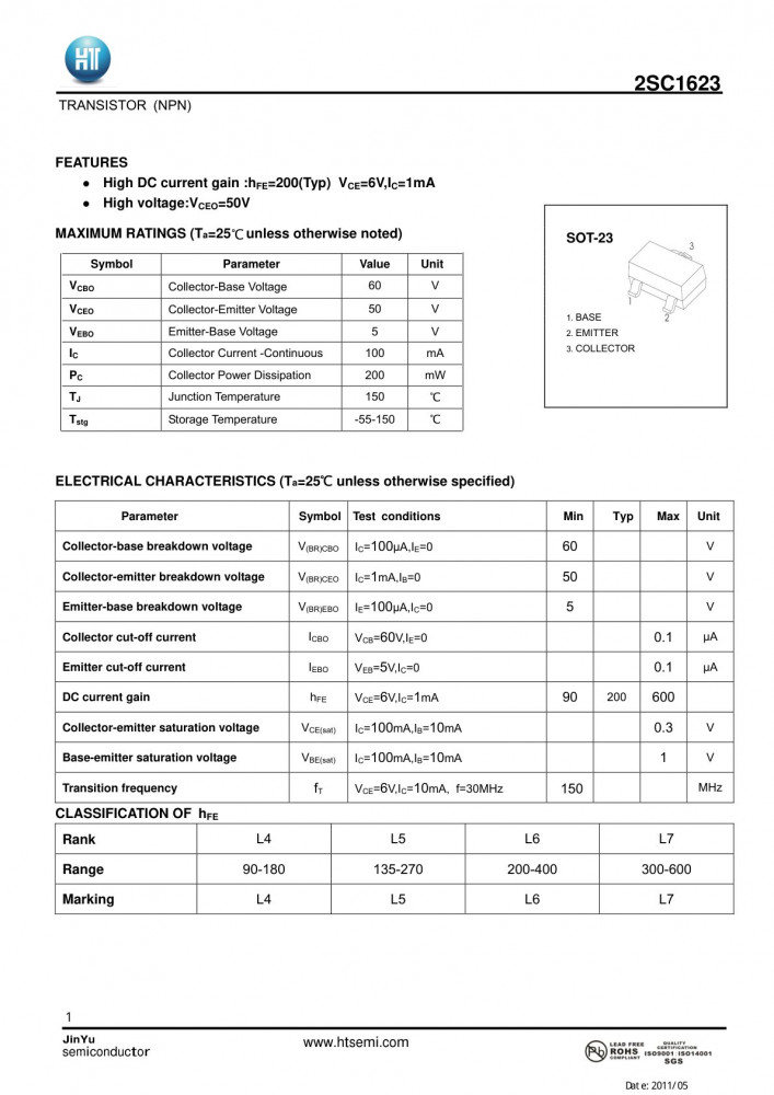 2SC1623 datasheet page