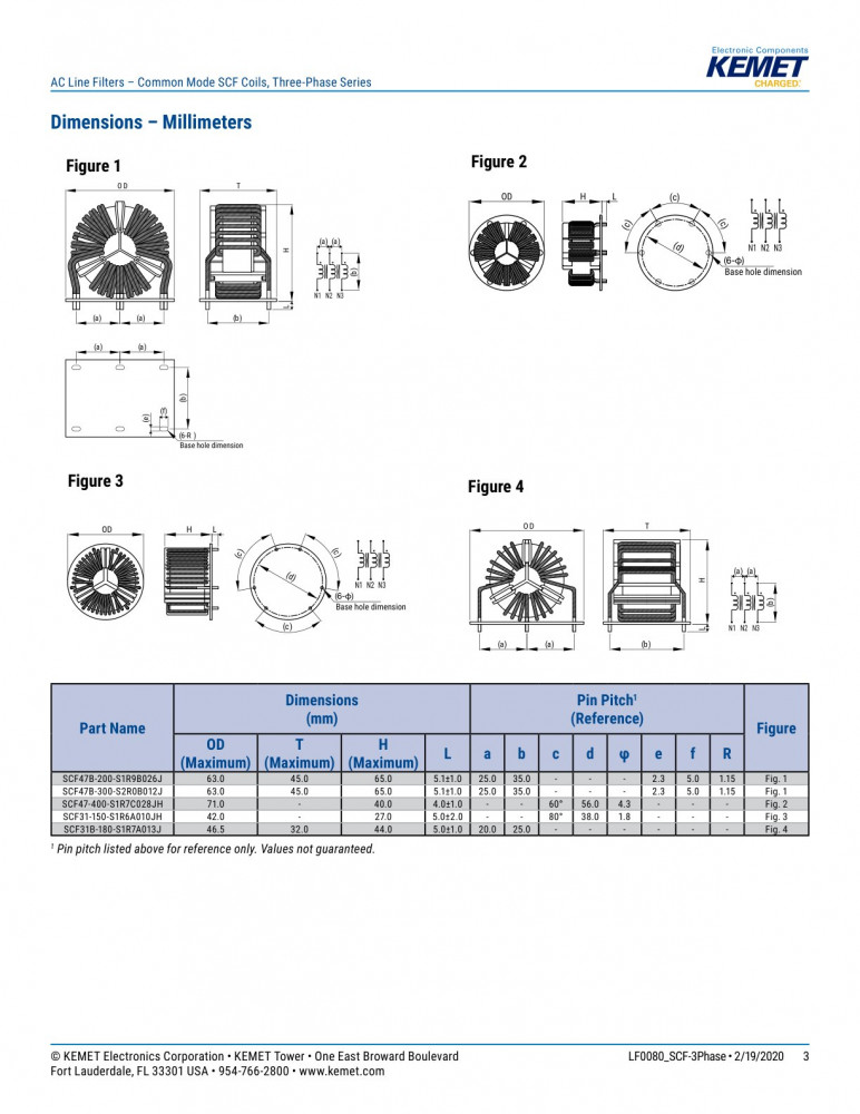 KEMET SCF series datasheet page 3