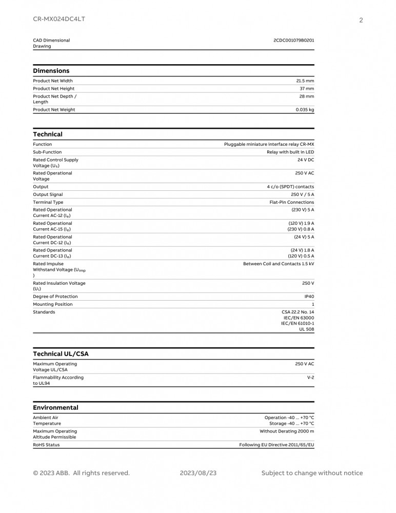 ABB CR-MX024DC4LT technical document page 2