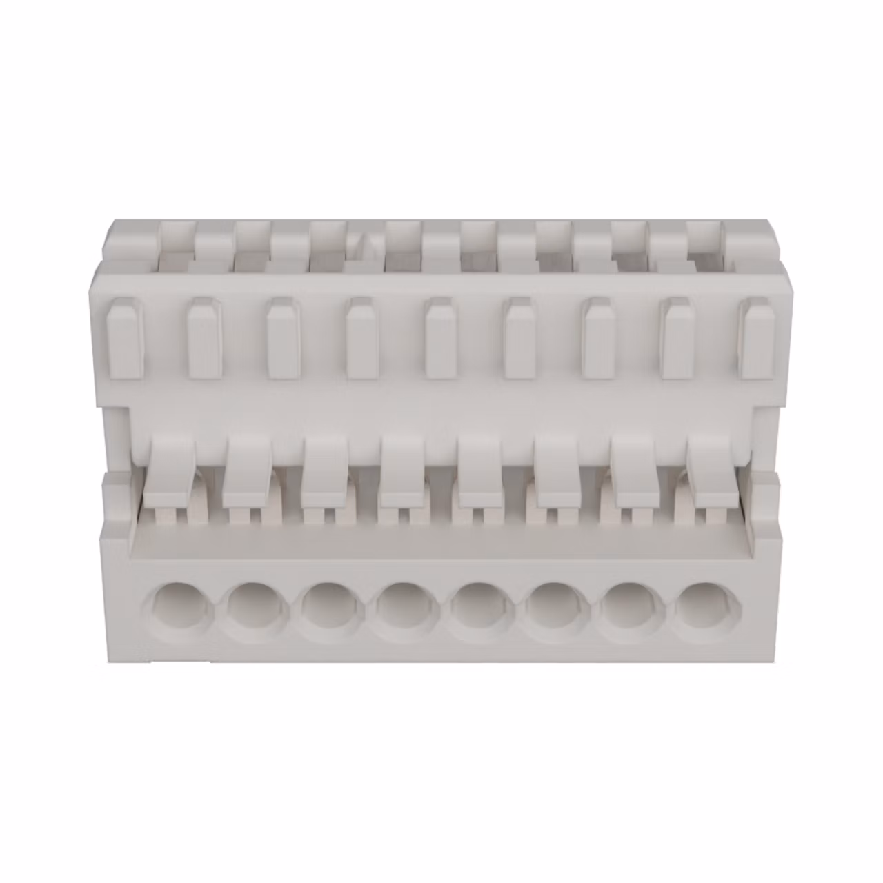 Appli-Mate RAST 2.5 Female Connector, 2.50mm Pitch, 8 Circuits, All Position Keys, Open Endwalls, Polarizing Rib Between Circuits 3 & 4 for sale