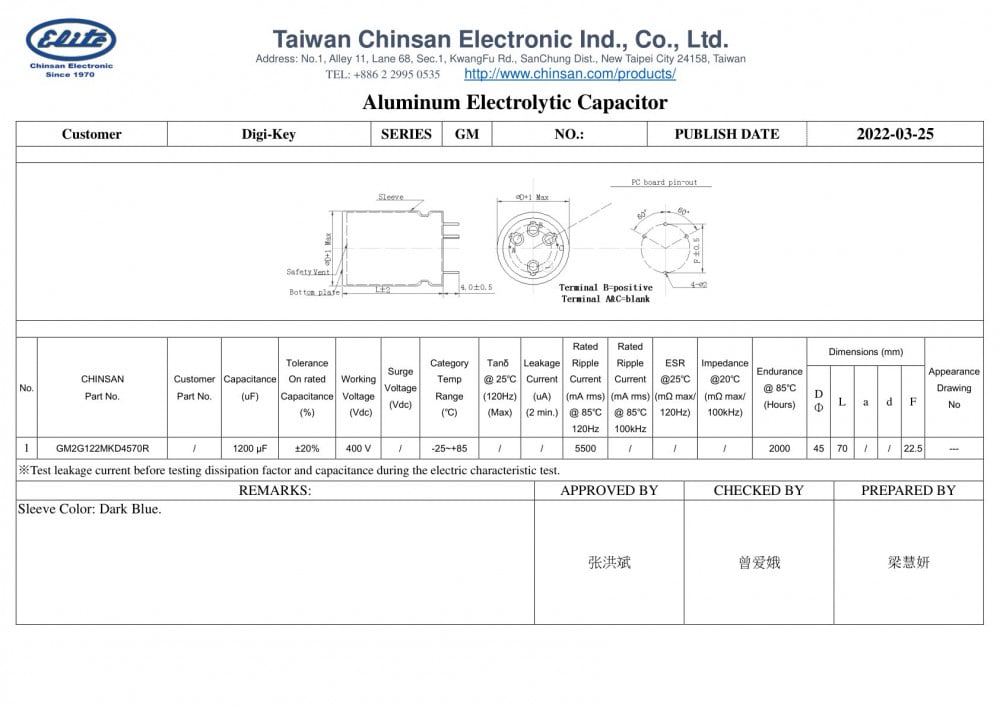 Chinsan GM Series datasheet page 3
