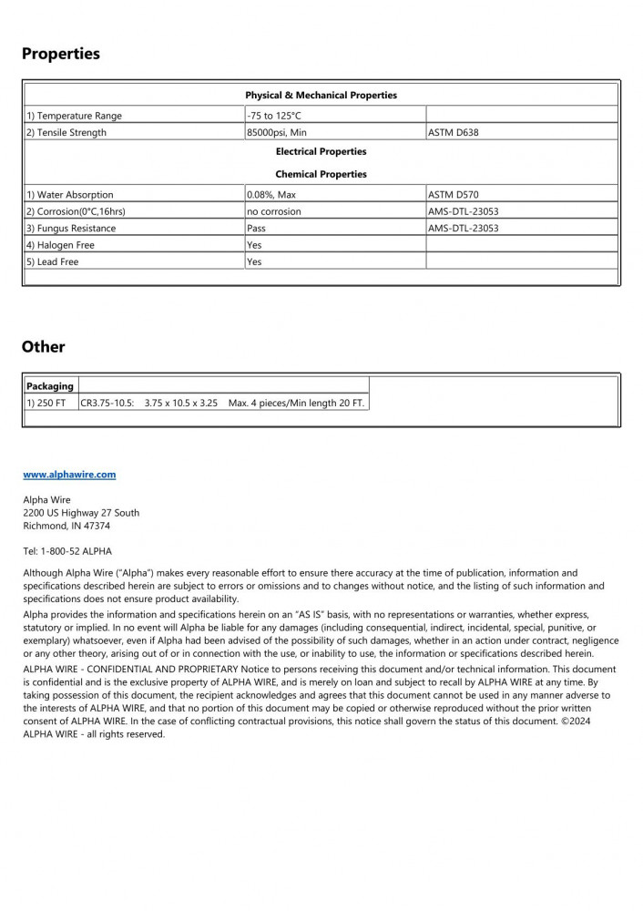 Alpha Wire GRP-110NF114 specification page 2