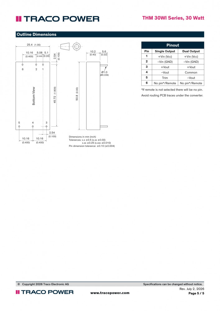 THM 30WI technical document, page 5
