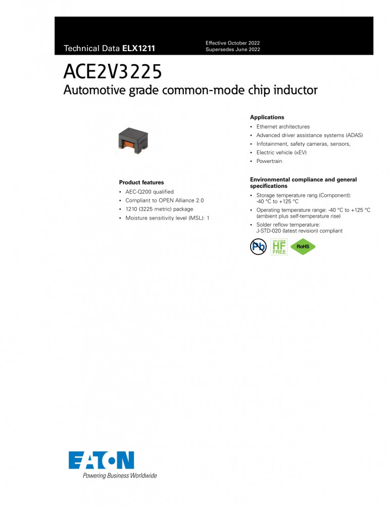 ACE2V3225-201-R product features and applications