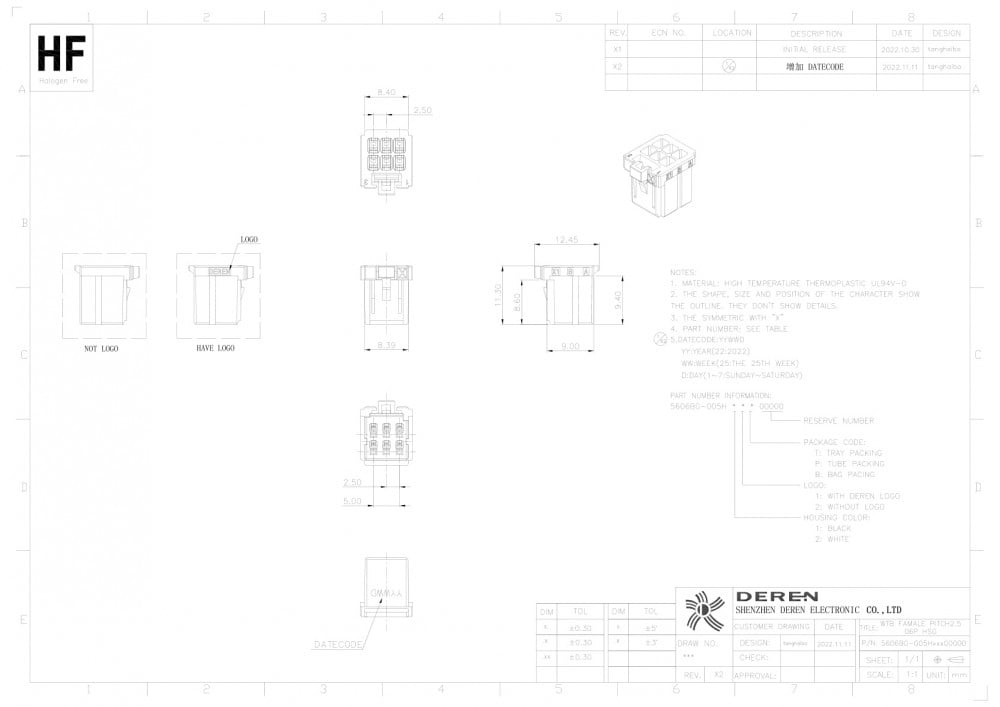 DEREN 5606BG-005H11B00000 technical document page