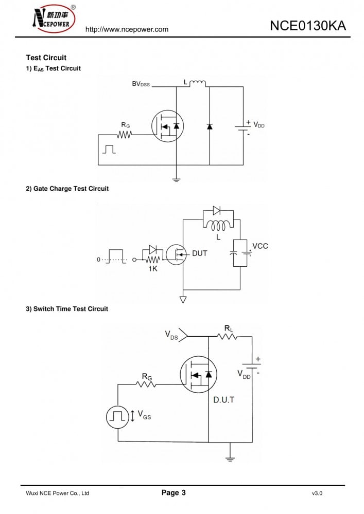 NCE0130KA datasheet page 3