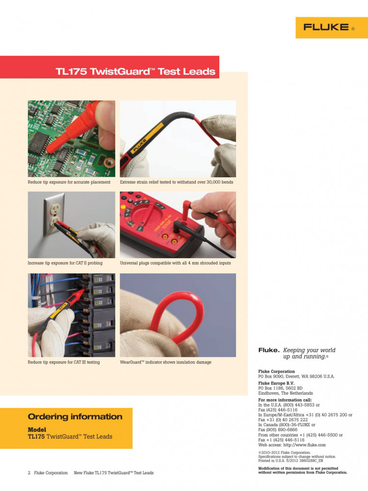FLUKE TL175 technical document page 2