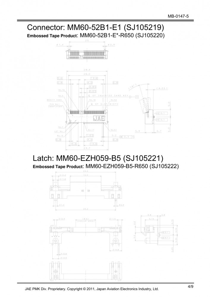 JAE MM60 Series document page 4