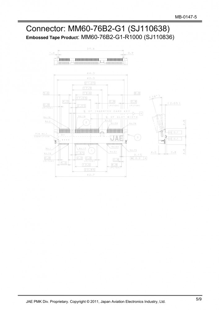 JAE MM60-EZH059-B5-R650 latch page