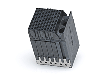 Impact 100 Ohm 5 Pair Mezzanine Receptacle, 38mm Stack Height, Right Guided, 12 Columns, 180 Circuits, Plated Through Hole Dimension 0.39mm, Lead-Free