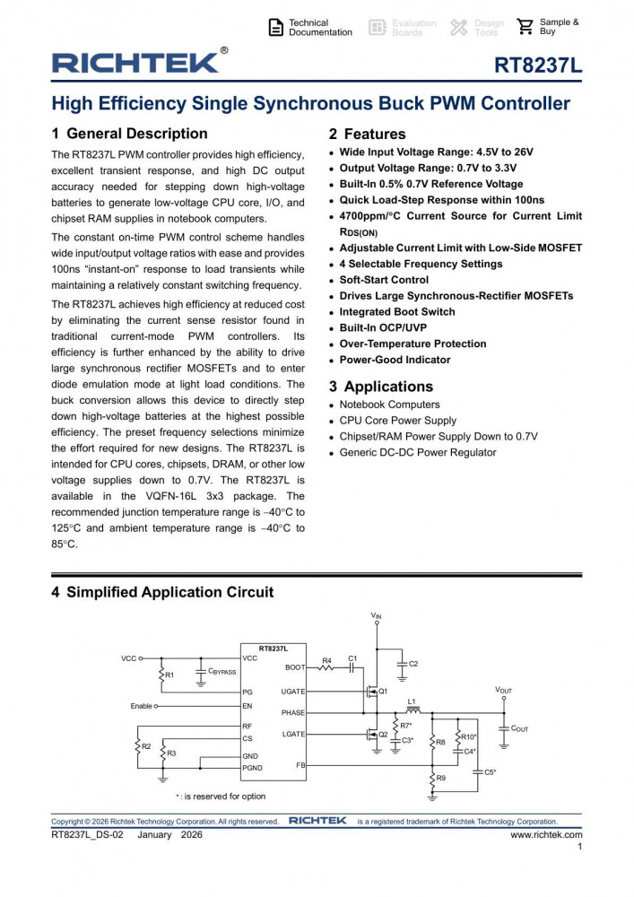 RT8237L datasheet page 1