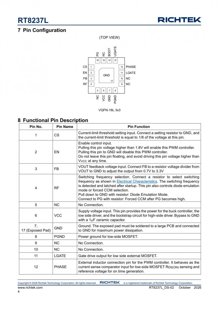 RT8237L datasheet page 4
