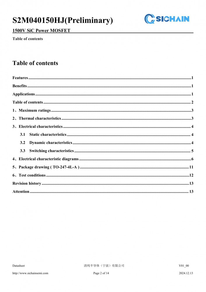 S2M040150HJ datasheet page 2