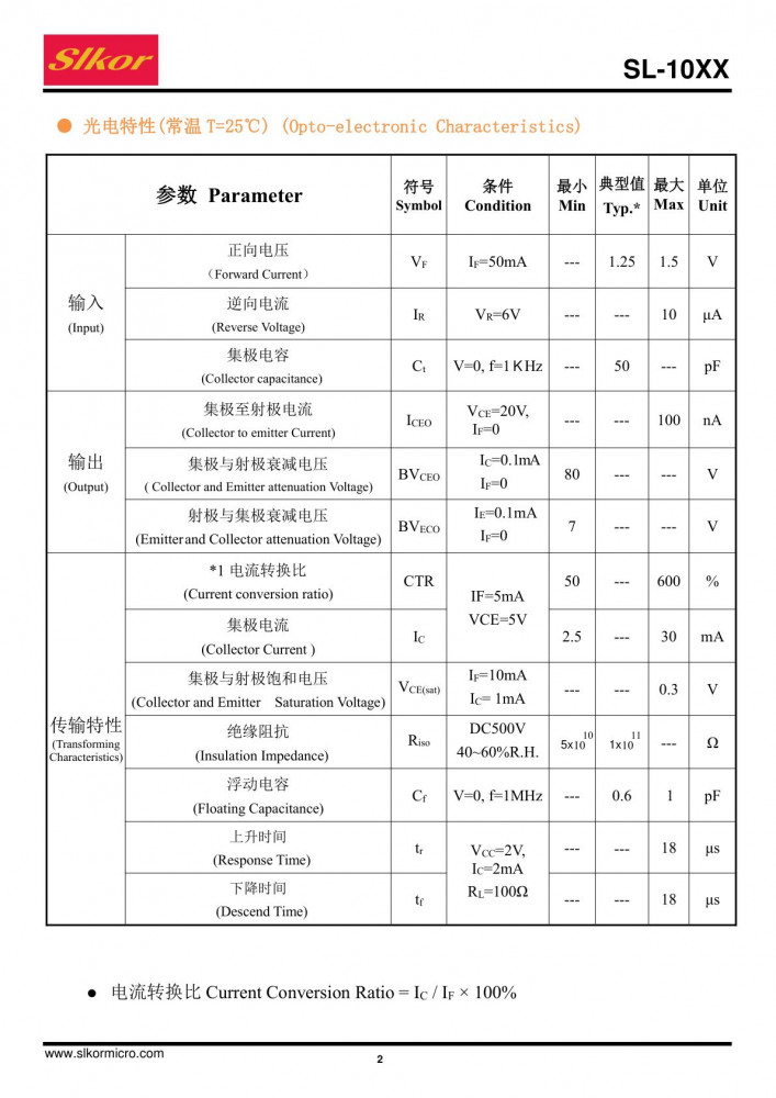SL-1009 datasheet page 2