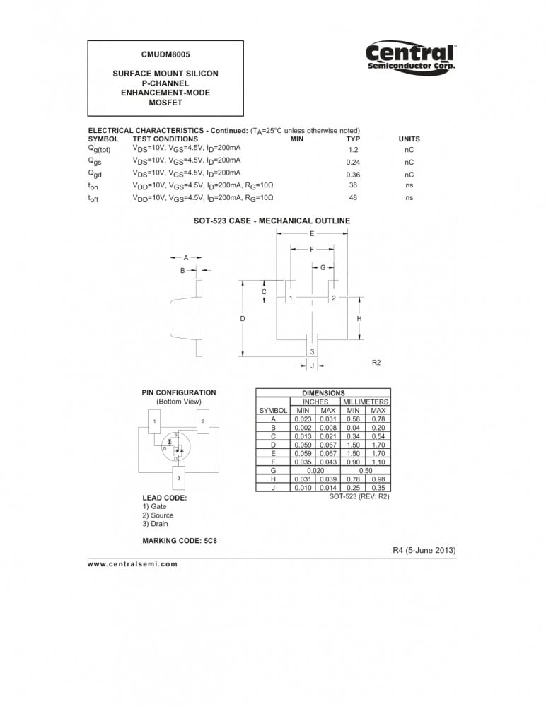 CMUDM8005 datasheet page 2