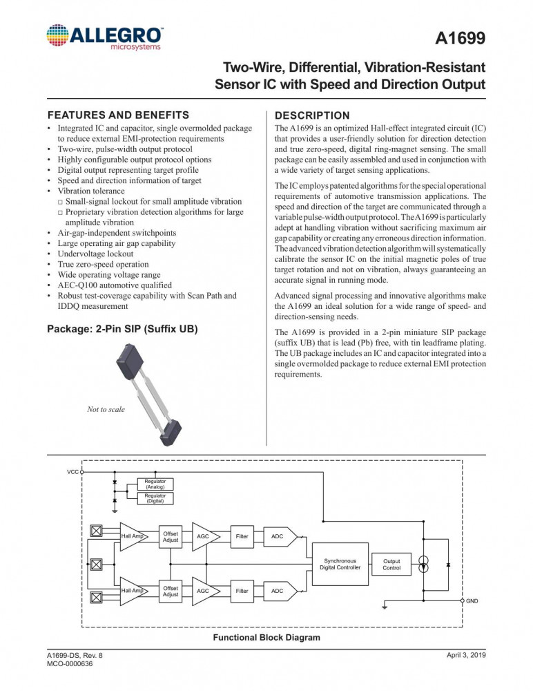A1699 datasheet page 1