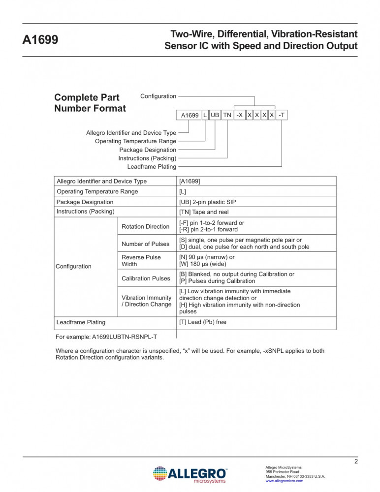 A1699 datasheet page 2