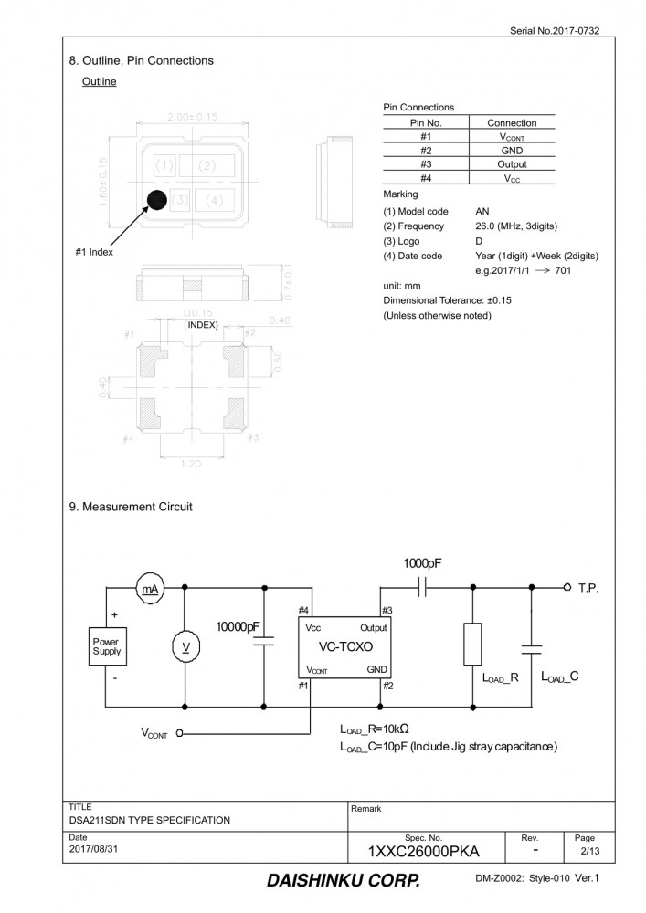 KDS 1XXC26000PKA specification page 3