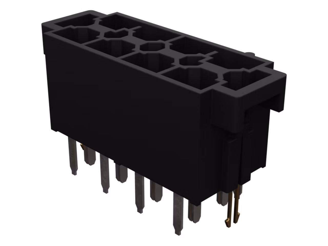 10.00mm Pitch Mini-Fit Sr. Header, Dual Row, Vertical, 6.35mm PCB Thickness, Tin (Sn) Plating, 8 Circuits, USE NYE LUBE ON MATING SURFACES for sale